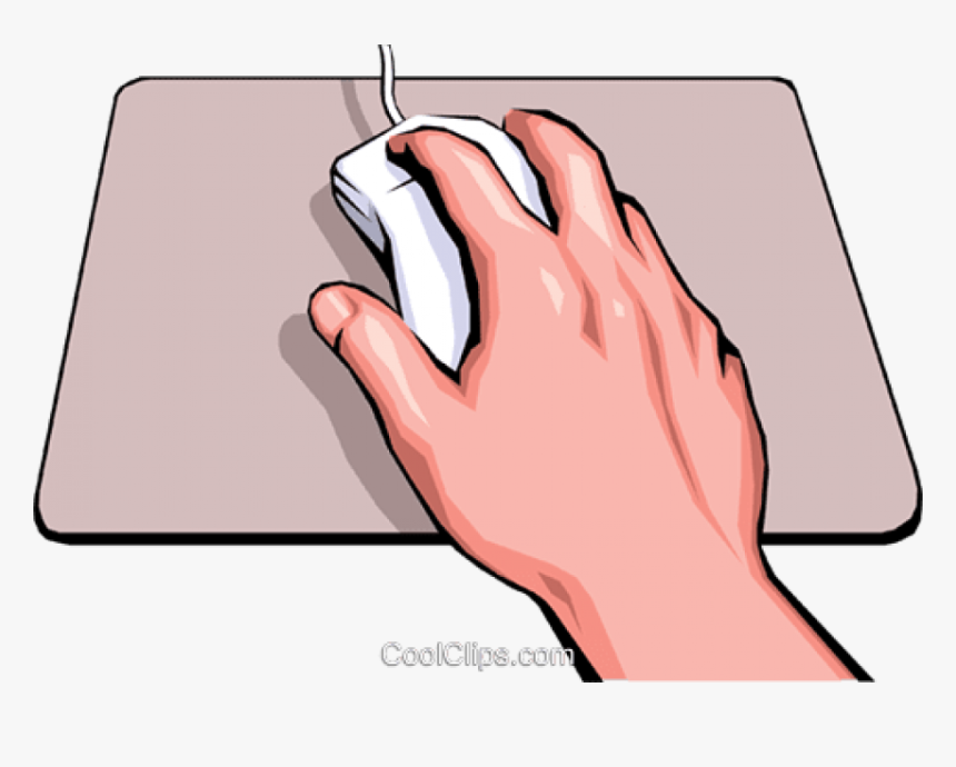 Hand With Computer Mouse Royalty Free Vector Clip Art, HD Png Download ...