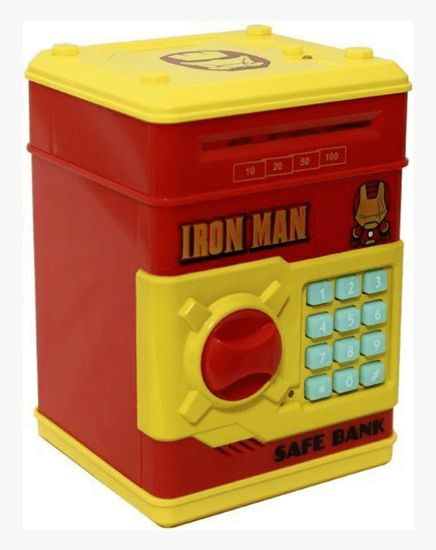 Iron Man Money Safe Mini Electronic Atm Bank Auto Insert, HD Png ...