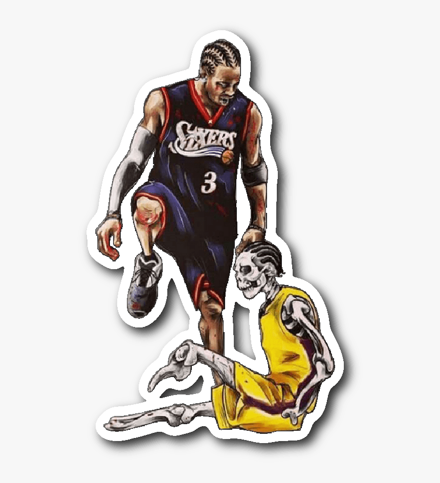 Sticker Allen Iverson The Step Over Vinyl Sticker, HD Png Download ...