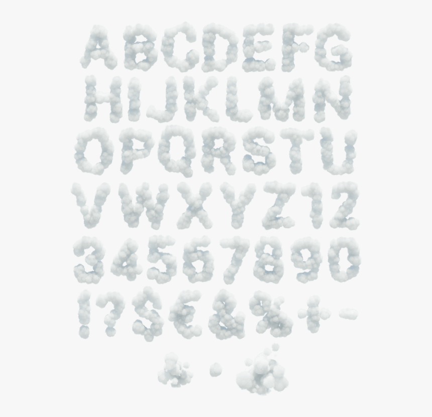 White Cloud Font Alphabet, HD Png Download , Transparent Png Image ...