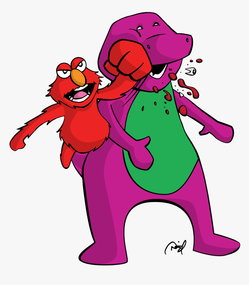 Dotproblems Elmo Vs Barney Womens Clipart , Png Download, Transparent ...