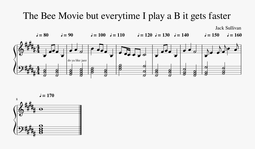 The Bee Movie But Every Time I Play A B It Gets Faster, HD Png Download ...