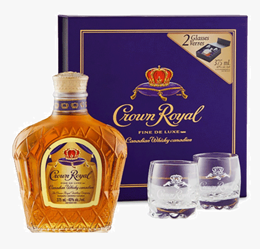 Crown Royal 375ml With Two Glasses 375 Ml, HD Png Download ...