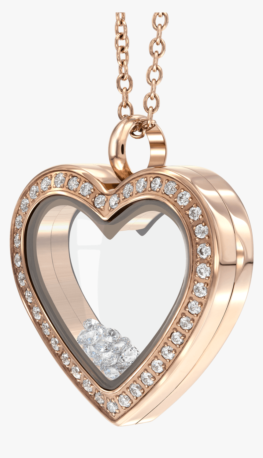 Heart Shape Essence Floating Locket With Crystals In, HD Png Download ...