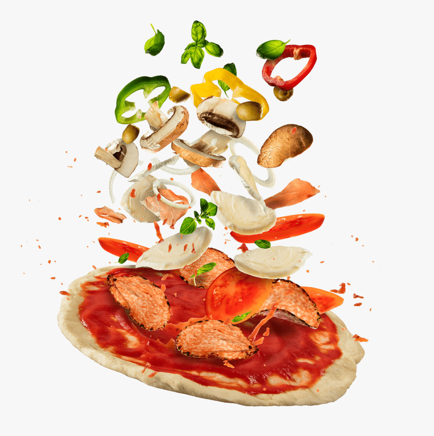 Flying Ingredients Pizza , Png Download, Transparent Png , Transparent ...