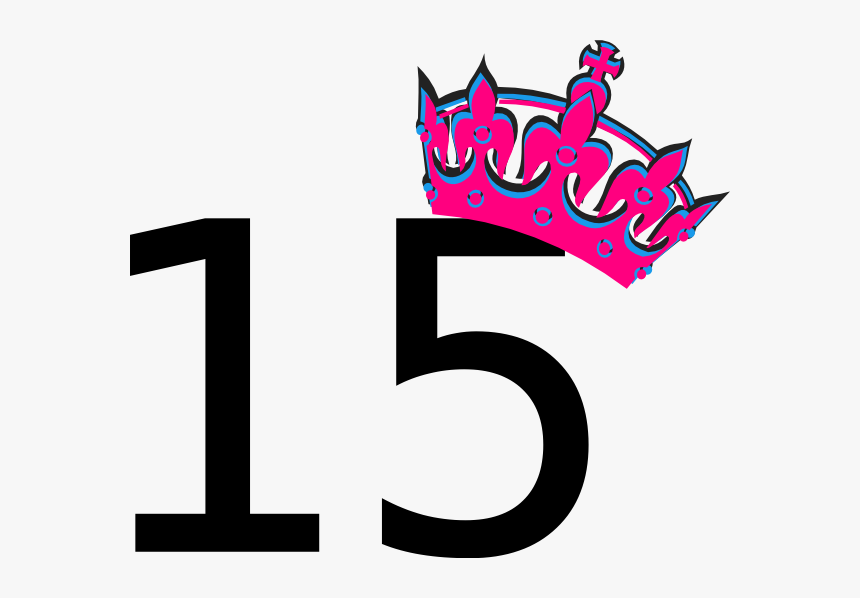 Pink Tilted Tiara And Number 15 Svg Clip Arts, HD Png Download ...