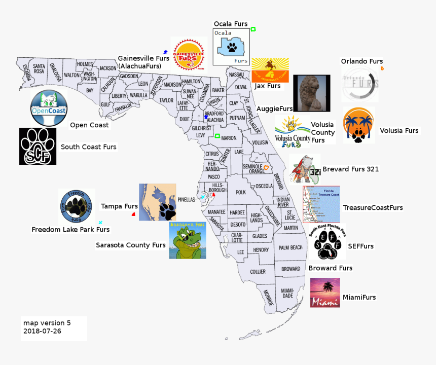 Florida Furry Map Version, HD Png Download , Transparent Png Image ...