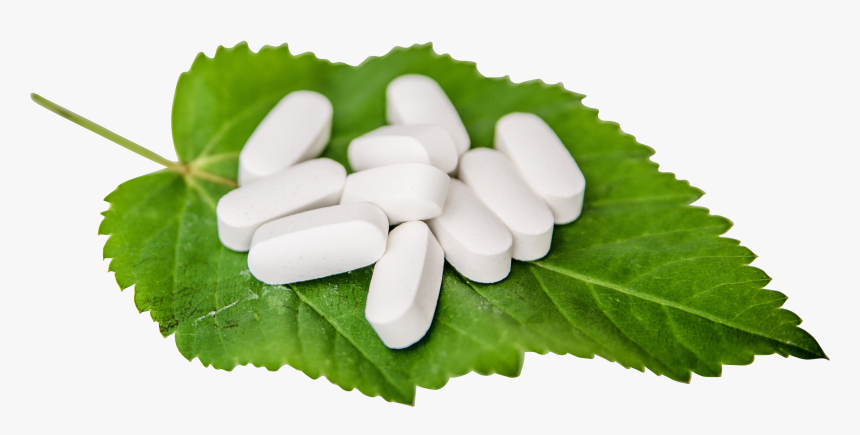 White Pills On A Leaf - Pills On Leaf, HD Png Download , Transparent ...