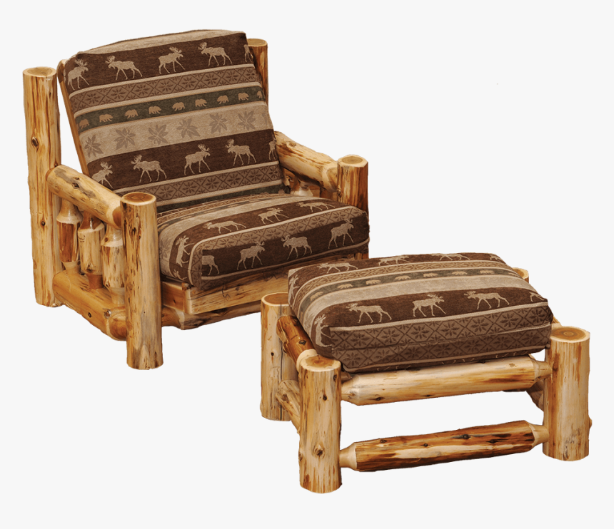 Cedar Futon Chair And Ottoman And Cover - Futon, HD Png Download ...