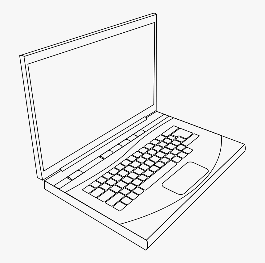Laptop In Line Art - Line Drawing Of Laptop, HD Png Download ...