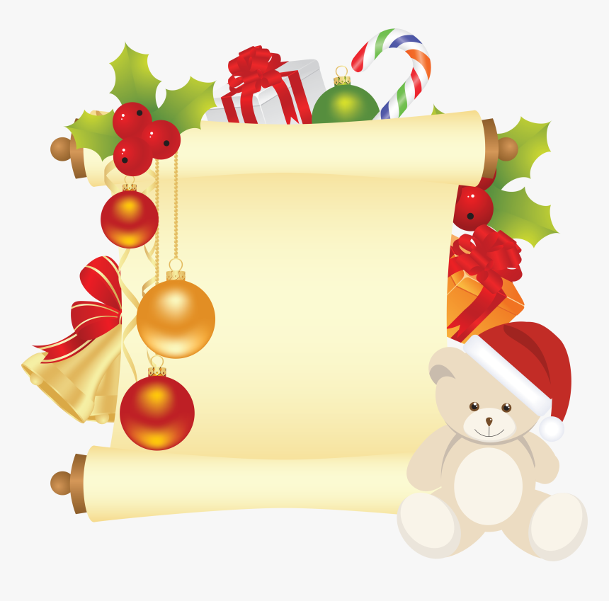 Vector Santa Scroll - Clipart Christmas Scroll, HD Png Download ...