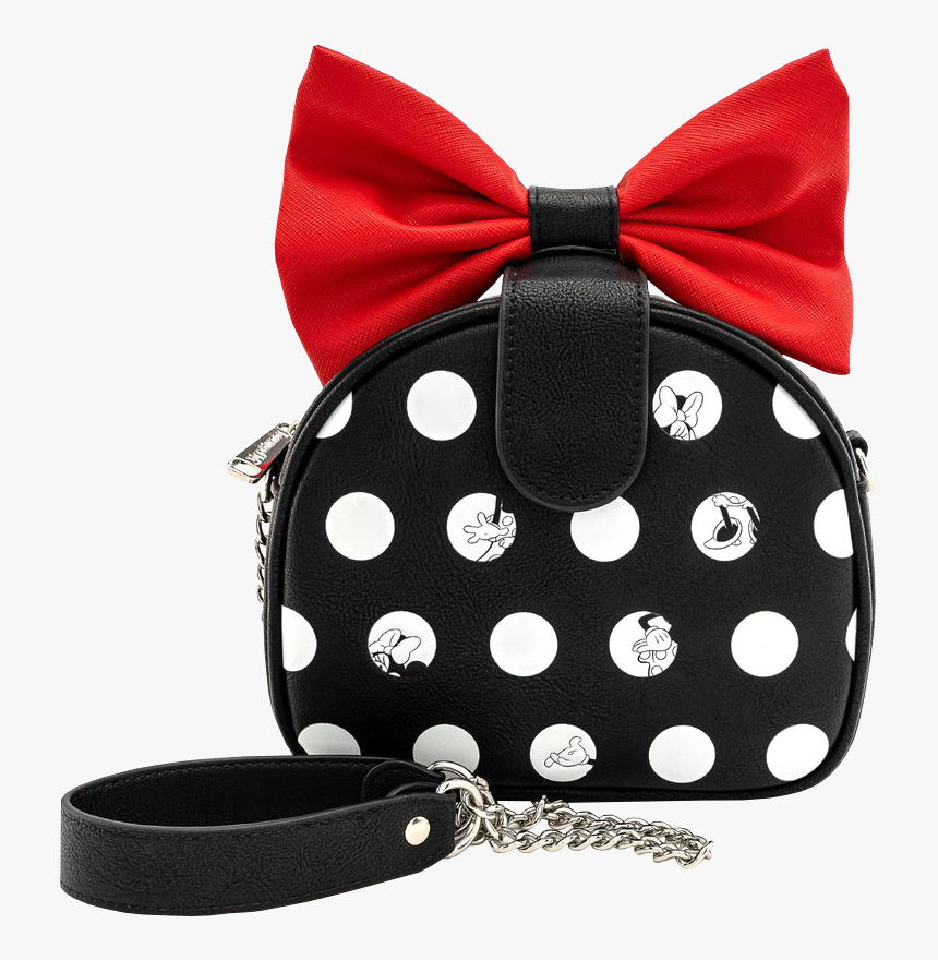 Minnie Mouse Big Red Bow 8” Faux Leather Crossbody, HD Png Download ...
