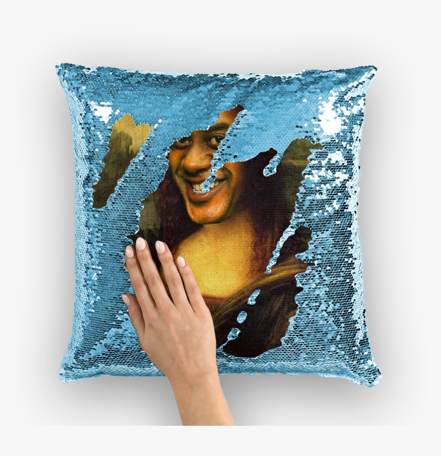 Ainsley Harriott As The Mona Lisa ﻿sequin Cushion Cover, HD Png ...