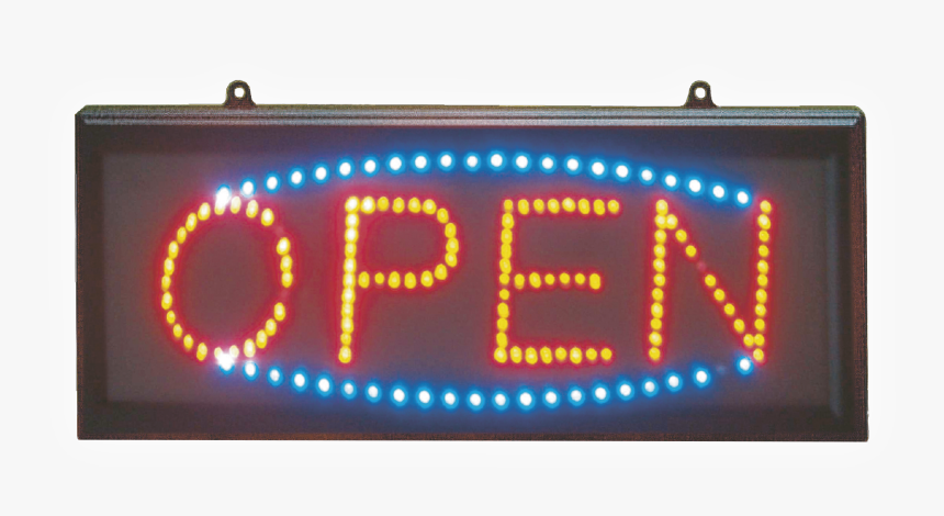 Led Red/blue Landscape Open Sign , Png Download, Transparent Png ...