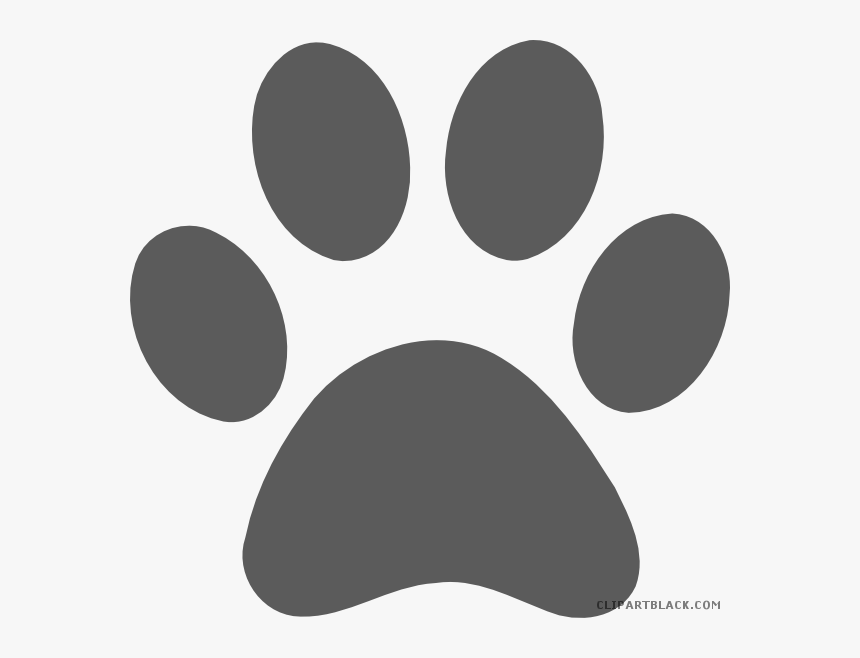 Grayscale Paw Print Animal Free Black White Clipart, HD Png Download ...