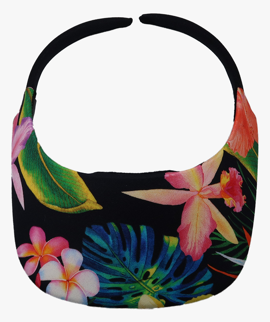 Yellow/black Tropical Floral Original Size Visor, HD Png Download ...