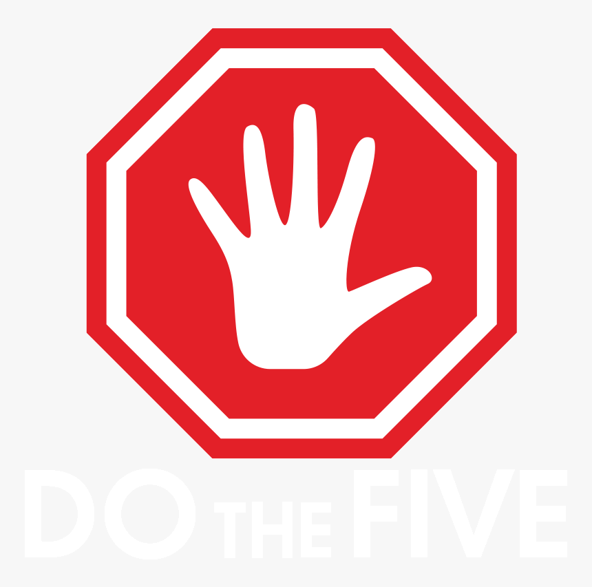 Graphic Of Stop Sign With Hand In The Middle All Five, HD Png Download ...