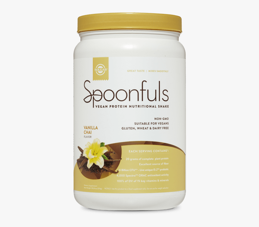 Solgar® Spoonfuls Vegan Protein Powder- Vanilla Chai, HD Png Download ...