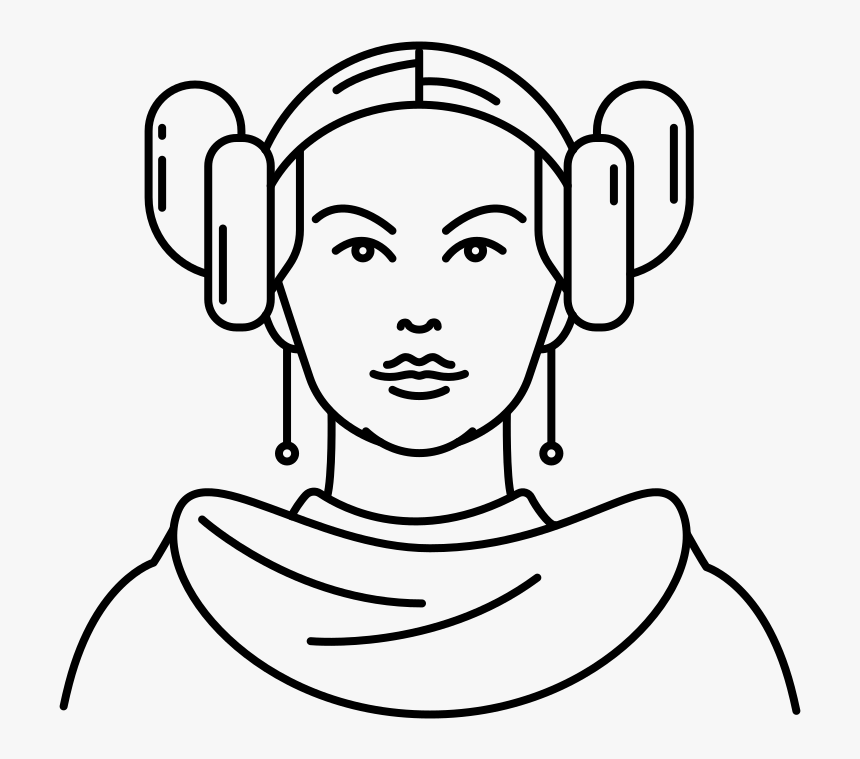 Princess Leia Coloring Page From The Thousand Images, HD Png Download ...