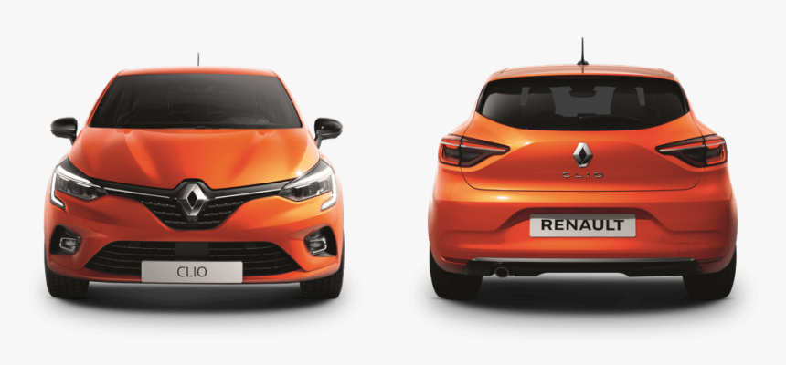 Front And Rear Views Of An Orange Renault Clio, HD Png Download ...