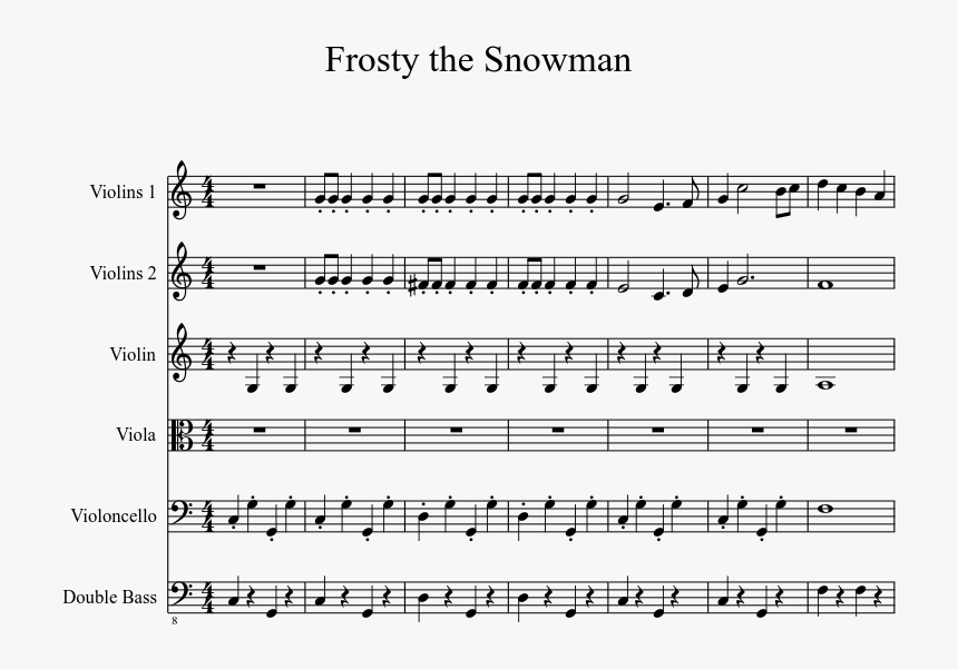 Frosty The Snowman Sheet Music 1 Of 4 Pages, HD Png Download ...