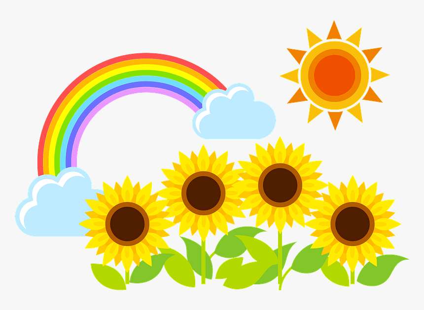Sun Rainbow Sunflower Clipart, HD Png Download , Transparent Png Image ...