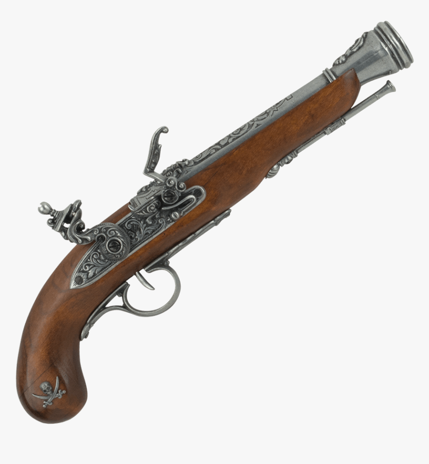 Left-handed Grey Pirate Flintlock Pistol - Pistol, HD Png Download ...