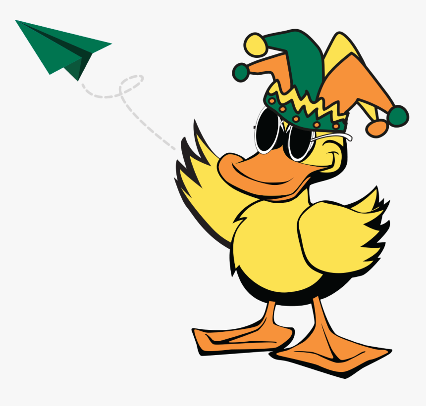 Duck Mascot Throwing Paper Airplane - Quick Quack Car Wash Values, HD ...