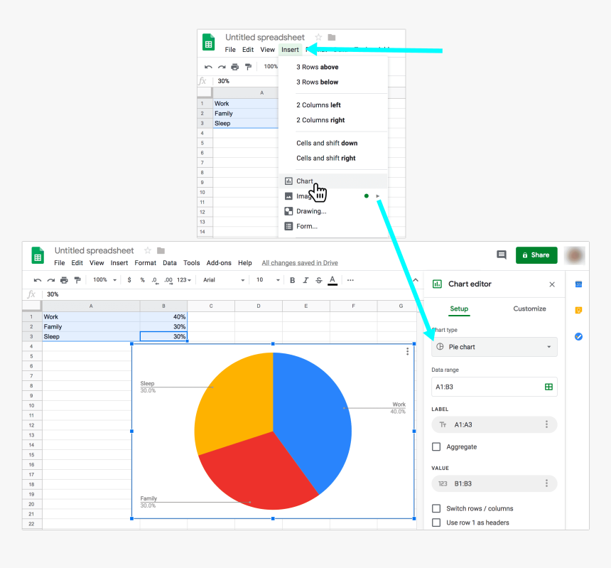 How To Make A Pie Chart In Google Sheets, HD Png Download , Transparent ...