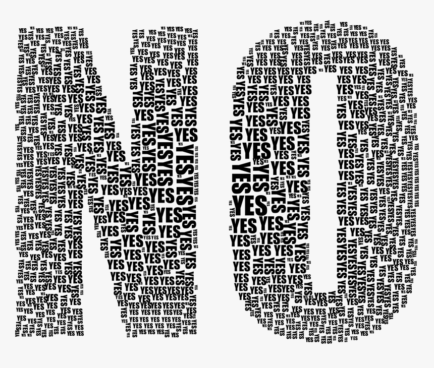Yes And No Typography 2 Black Clip Arts, HD Png Download , Transparent ...