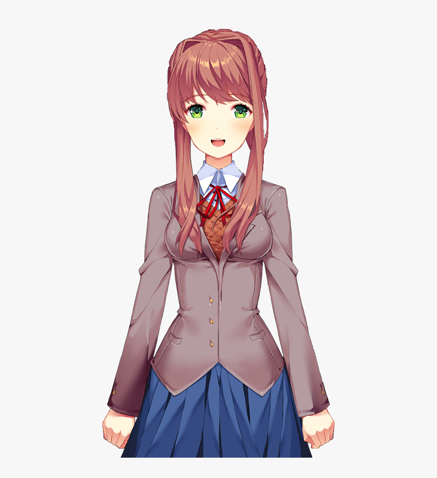 Edited Mediai Made A Monika With Shorter Hair, HD Png Download ...