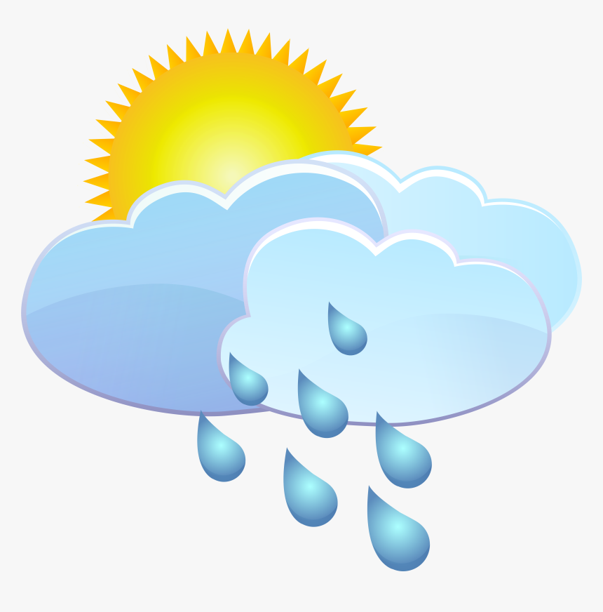 Clouds Sun And Rain Drops Weather Icon Png Clip Art, Transparent Png ...
