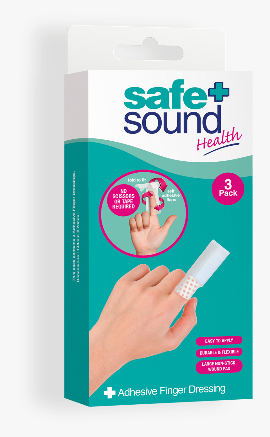 Safe And Sound Health Adhesive Finger Dressing, HD Png Download ...