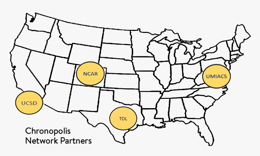 Chronopolis Network Partners Map, HD Png Download , Transparent Png ...
