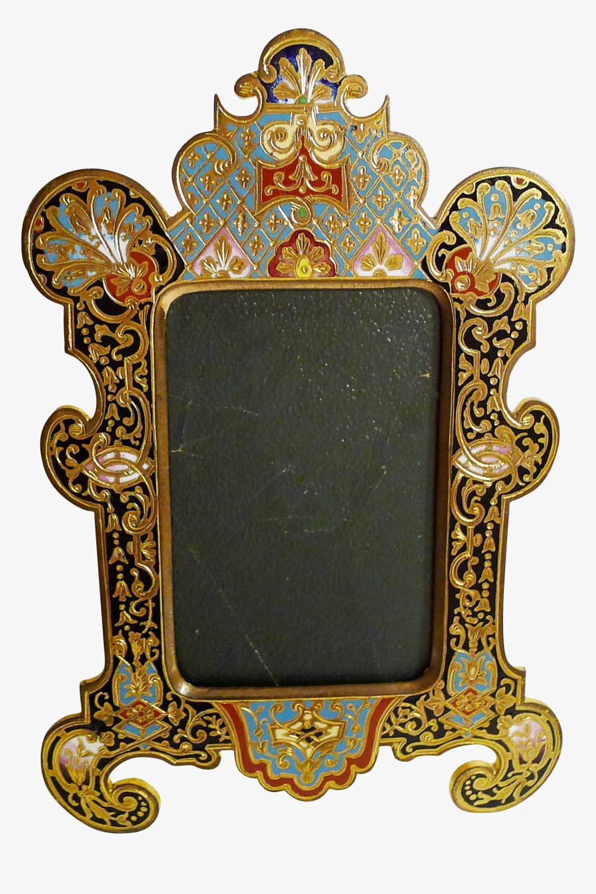 French Champleve Enamel Bronze Picture Frame, HD Png Download ...