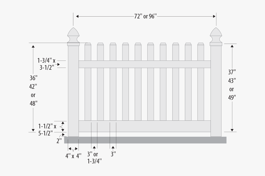 Straight Top Wide Picket, HD Png Download , Transparent Png Image - PNGitem
