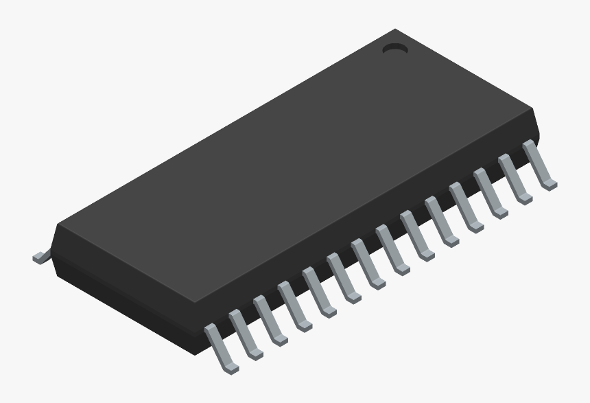 Pic16f722 I/so - Microchip - 3d Model - Small Outline, HD Png Download ...