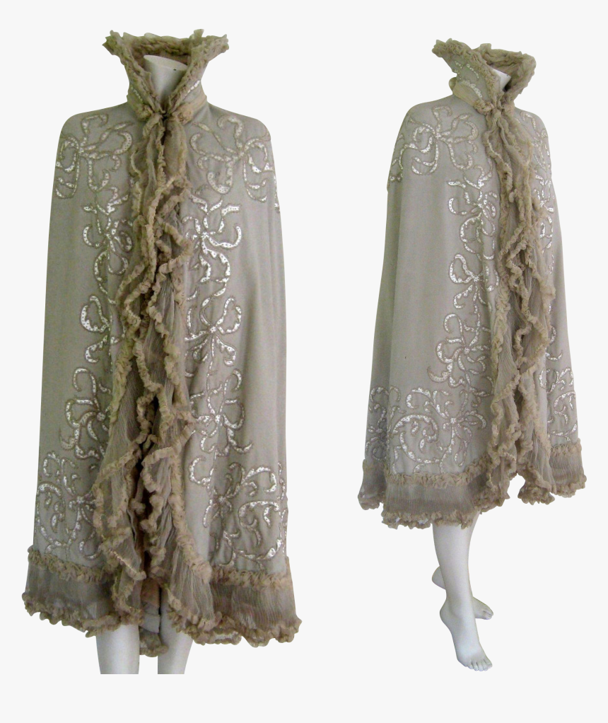 Victorian Evening Cape C1900 Antique Opera Cloak Coat, HD Png Download ...