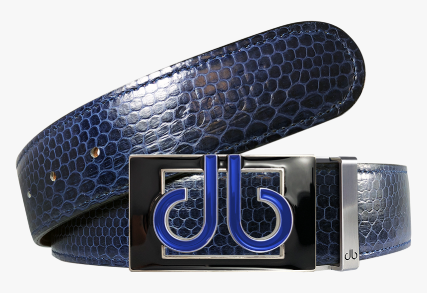 Blue Snakeskin Leather Belt With Buckle, HD Png Download , Transparent ...