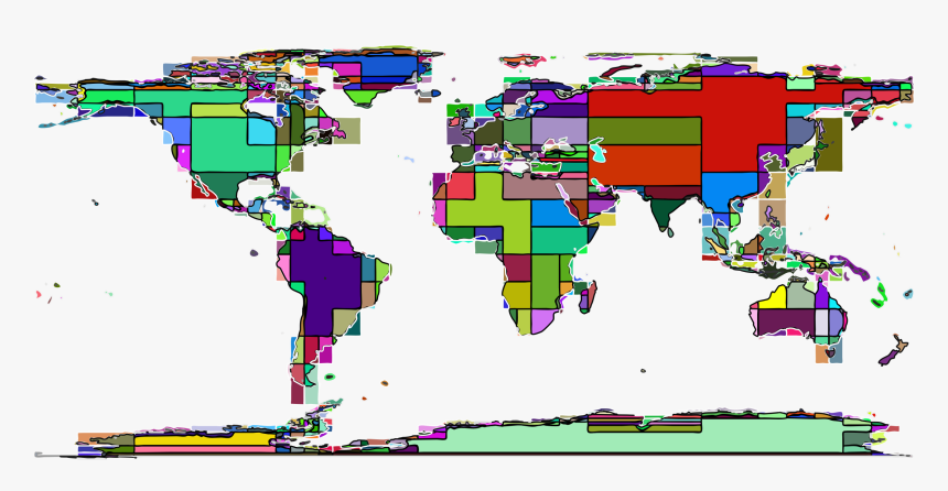 World Map Abstract Blocks Clip Arts, HD Png Download , Transparent Png ...