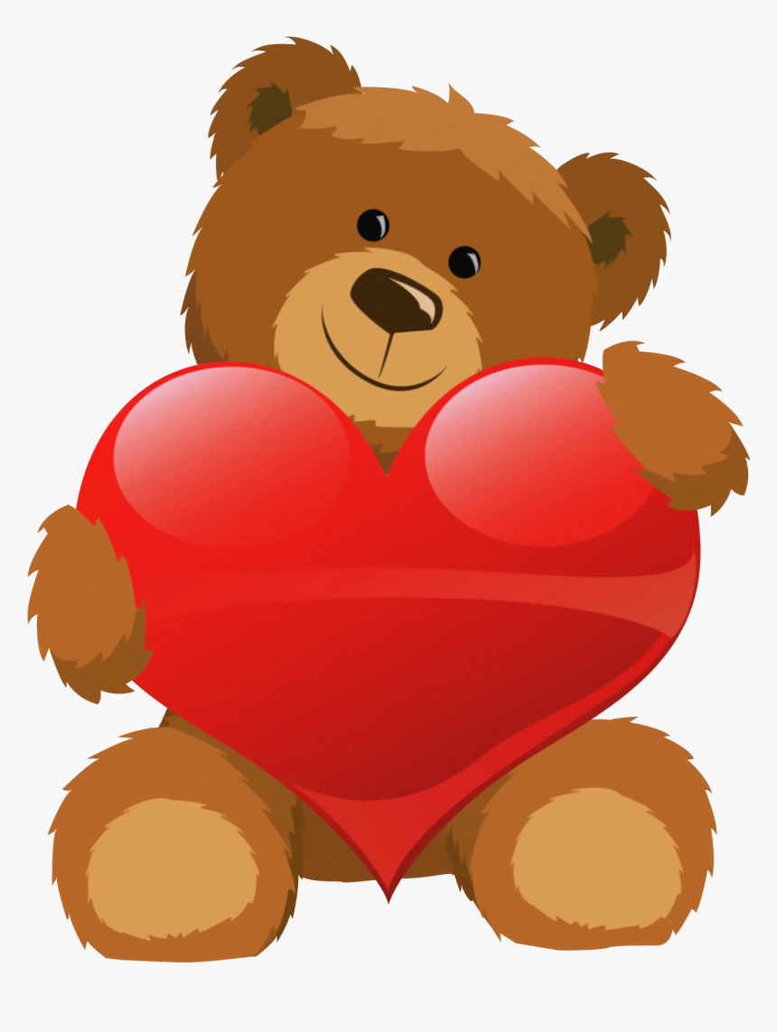 Clipart Of Bear, Heart And Teddy, HD Png Download , Transparent Png ...