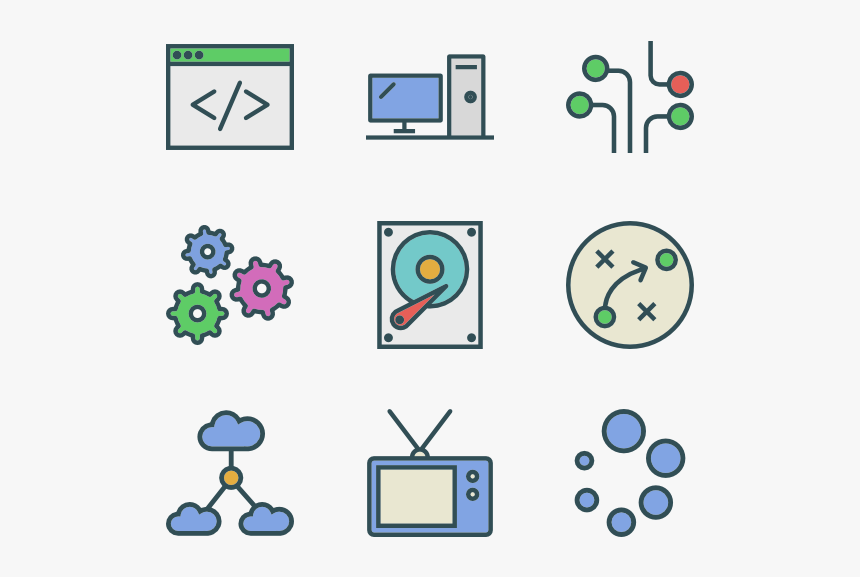 Essential Set - Flat Icon Technology Png, Transparent Png , Transparent ...