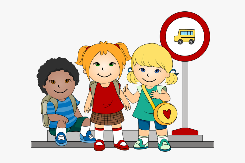 Kids Back To School Clipart - School Bus Stop Clipart, HD Png Download ...