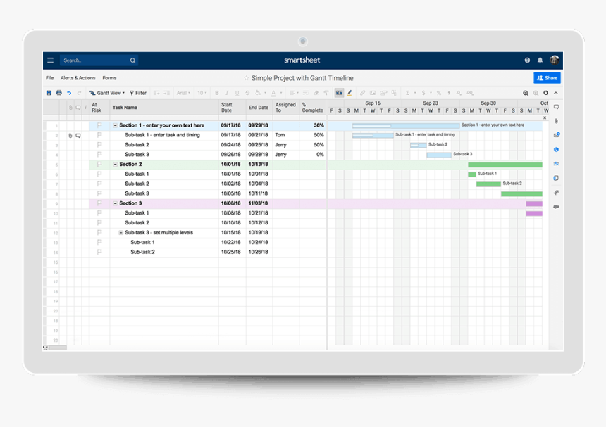 Smartsheet Project Plan, HD Png Download , Transparent Png Image - PNGitem