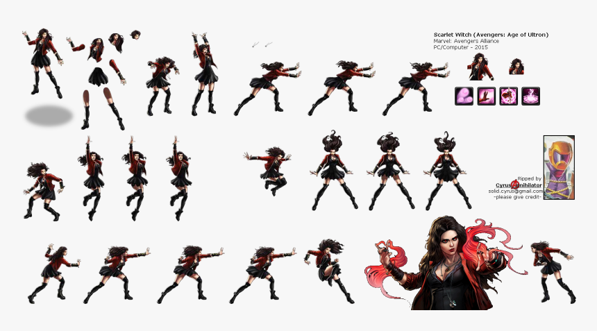 Click To View Full Size - Scarlet Witch Sprite Sheet, HD Png Download ...