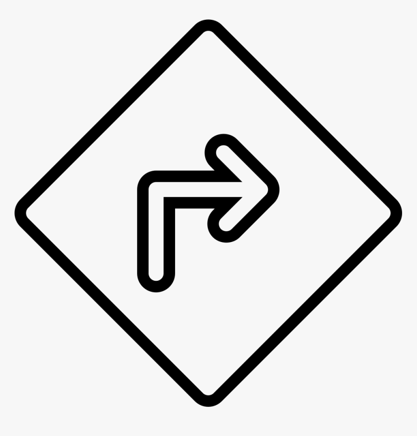 Turn Right White Arrow - White Turn Right Arrow Sign Png, Transparent ...