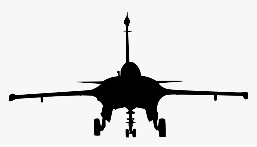 Jet Fighter Silhouette - Fighter Jet Front View, HD Png Download ...