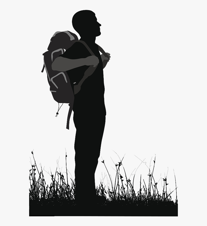 Silhouette Backpacking Illustration, HD Png Download , Transparent Png ...