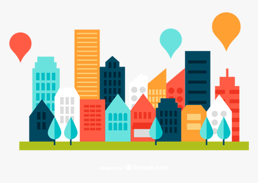 Cityscape Clip Art Color Flat City Building, HD Png Download ...