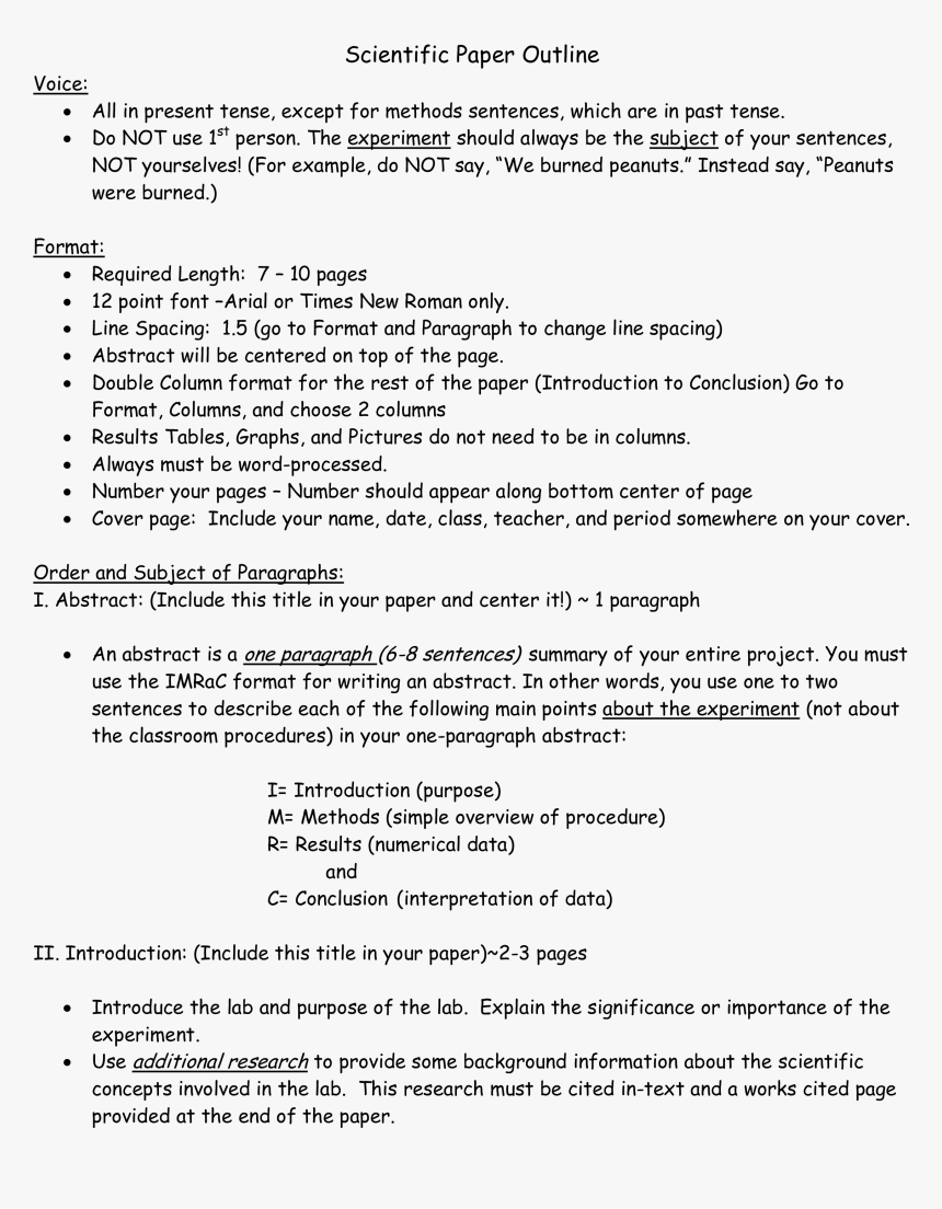 Scientific Paper Outline Main Image, HD Png Download , Transparent Png ...